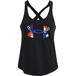 Under Armour New Freedom Tank, Black/Royal Blue, X-Small