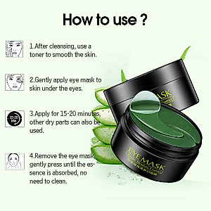 SANITRO Collagen Eye Gel Pads, Green Tea Under Eye Patches, Firming Eye Mask, 30 Pairs Collagen Eye for Eye Moisturizing, Dark Circles, Wrinkles, Fine Lines, Under Eye Bags