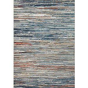Loloi II Bianca Collection BIA-08 Pebble/Multi 5'-3" x 7'-6" Area Rug