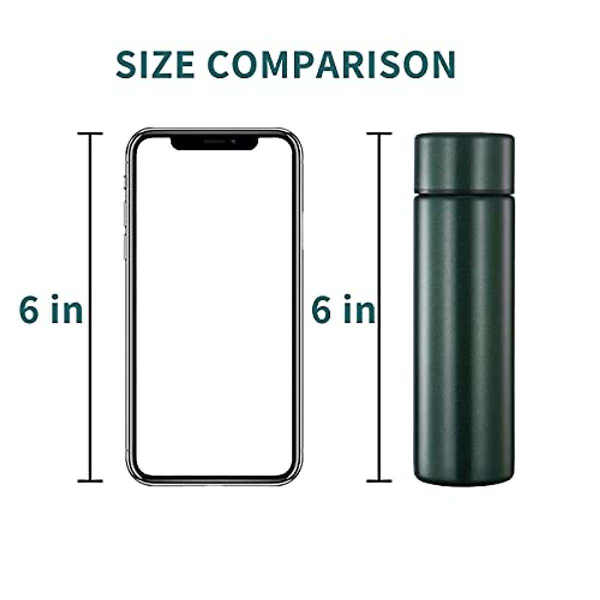 Cute Thermos Water Bottle - 5 Oz Mini Insulated Stainless Steel Bottle - Keeps Cold for 12 hours, Hot for 6 hours, Perfect for Purse or Kids Lunch Bag (Emerald Green)