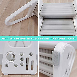 Toddler Step Stool with Handles, Two Step Stool for Toddler and Kids, Reaching Bathroom Sink, Toilet Potty Training (Gray)