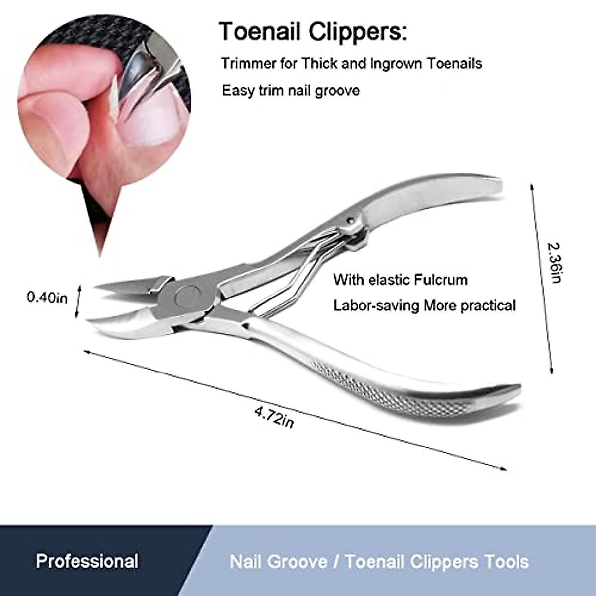 Podiatrist Nail Clippers, Professional Thick & Ingrown Toenail Clippers for Men & Seniors,Pedicure Clippers Toenail Cutters, Super Sharp Curved Blade Grooming Tool