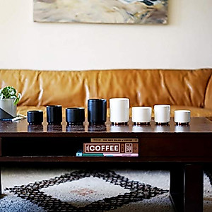 Fellow Monty Milk Art Espresso Cups - Small Double Wall Ceramic Demitasse, Matte Black with Graphite Base, 3 oz Cup (Set of 2)