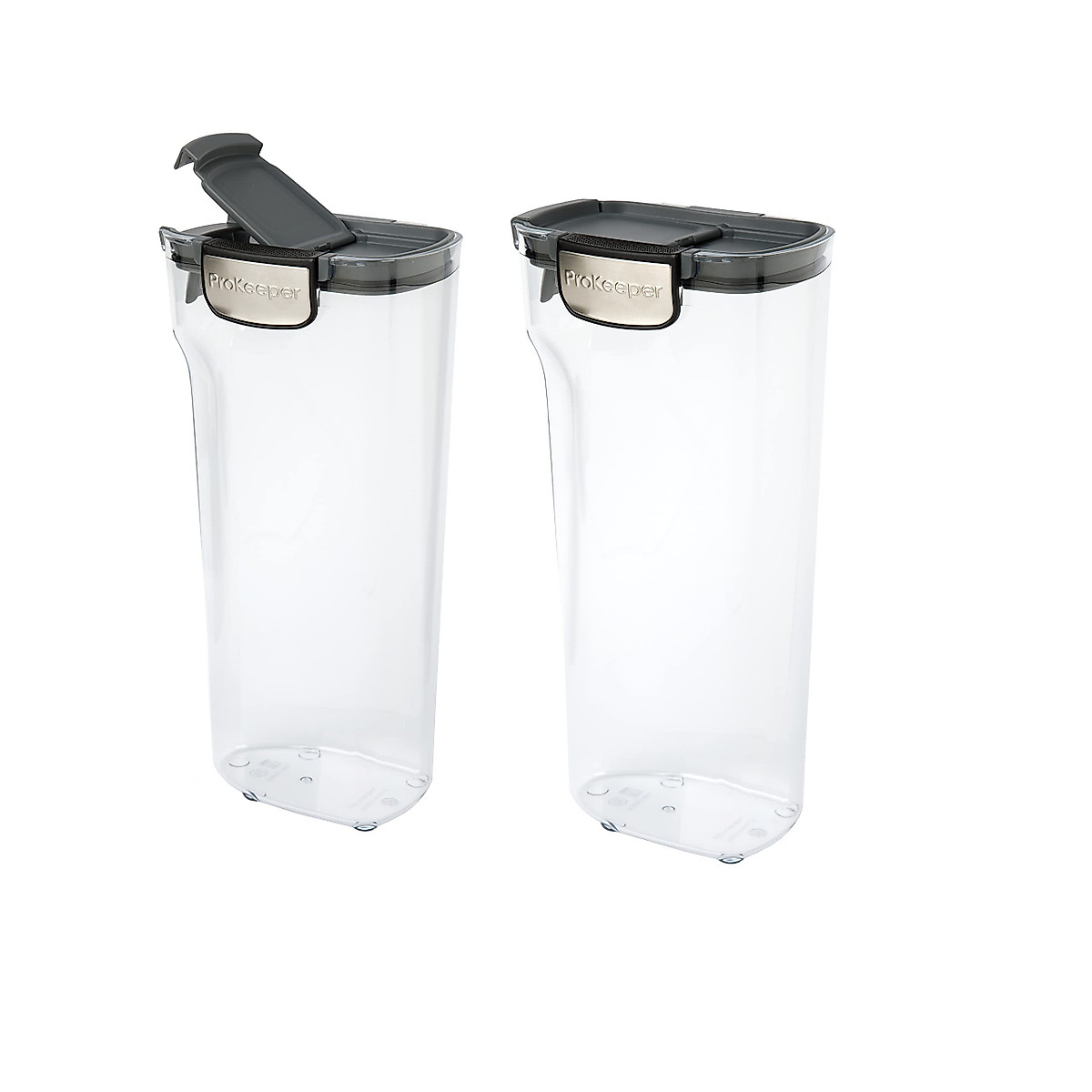 Progressive International ProKeeper+ Clear Plastic Airtight Food Baker's Kitchen Storage Organization Container Canister Set with Magnetic Accessories, 2- Piece Set (Pasta 2.4-Quart)