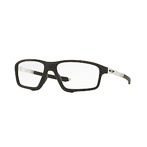 Oakley Men's Ox8076 Crosslink Zero Square Prescription Eyeglass Frames, Matte Black/Demo Lens, 56 mm