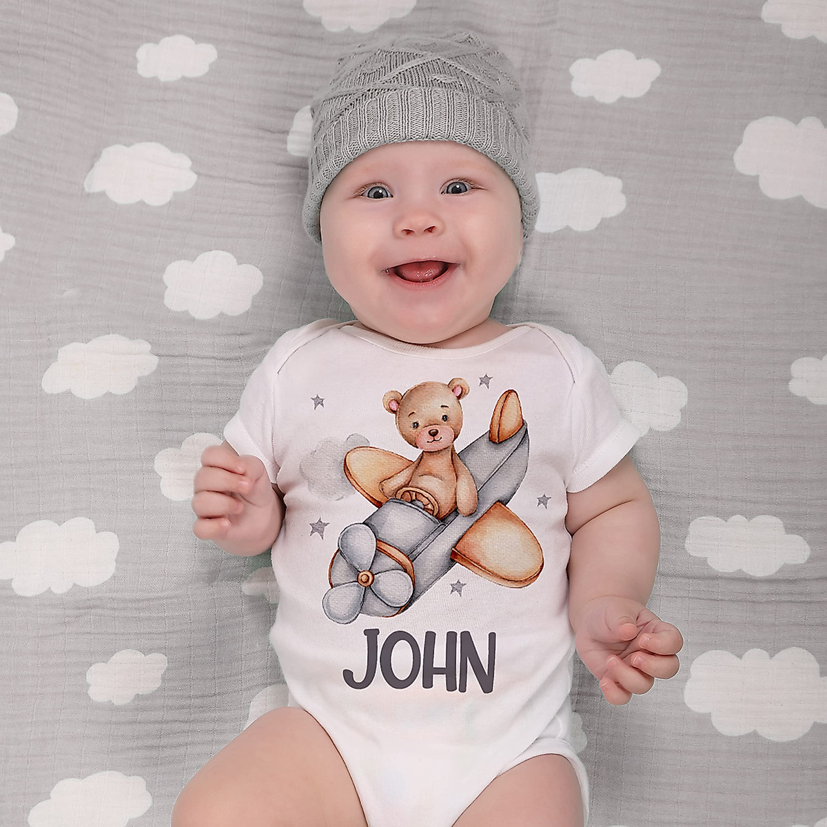 Generic Personalized Baby Onesie Gift for Girl/Boy w/Name - Customized Funny Babies Bodysuit/Clothes - Custom Infant White Romper Shower Christmas Gifts C1, Newborn, 6M, 12M, 18M, 24M