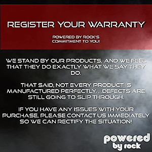 Powered By Rock Guitar Cable - 20 ft Instrument Cable for Electric Guitars and Bass Guitars - 1/4 Inch Cable with Right Angle Jack On One End to Secure Your Amp Cord - Braided Design