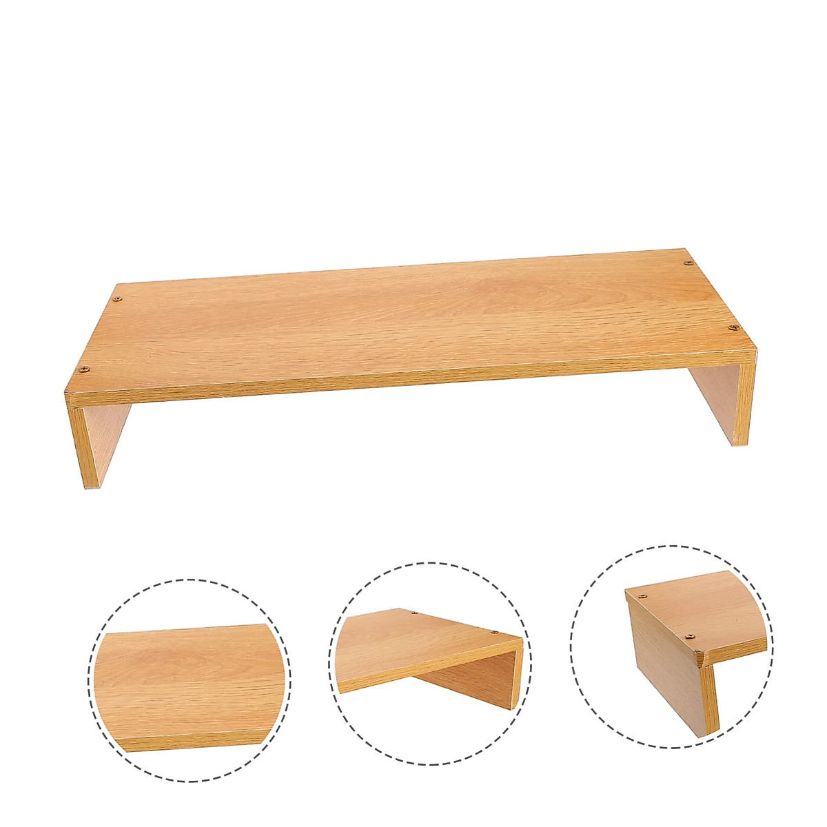 Gatuida Monitor Stand Monitor Height Raiser Bamboo Computer Monitor Riser Adjustable Computer Stand Desk Laptop Mount Desk Riser Shelf Computer Riser Stand Monitor Shelf Wooden Desktop