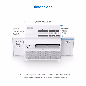 Dreo Inverter Window Air Conditioner, 7500 BTU AC Unit for Room Bedroom, Easy Installation, 42 db Ultra Quiet, ENERGY STAR Certified, 35% Energy Savings, Cools 200-350 sq ft