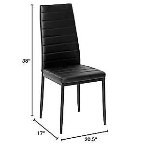 IDS Online Modern Style with Black PU Leather Dining Side Chair