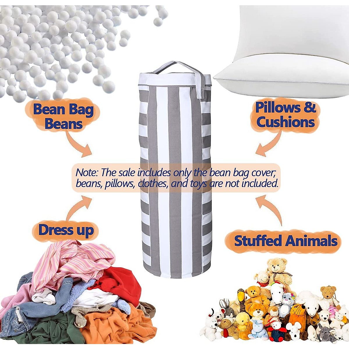 Ofiray-home Stuffed Animal Bean Bag Storage + Corner Hanging Organizer