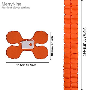 Reusable Party Streamers, MerryNine Four-Leaf Clover Paper Flower Garland for Party, Wedding Decoration, 11.81 Feet/3.6M Each, Pack of 6 (Pink-White-Orange)