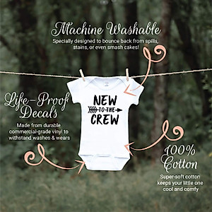 Bump and Beyond Designs Baby-Boys New to the Crew Pregnancy Announcement Newborn Leotard White, 0-3 Months