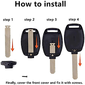 Key Fob Shell Case Fit for Keyless Entry Remote Car Key Housing Replacement with Free Screwdriver (Casing Only Without Blade) (2pcs)