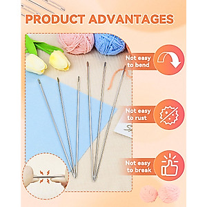 FIVEIZERO 10"/12" Professional Upholstery Needle – Extra Long Sewing Needle, Large Needle for Upholstery and Crafting Projects, Big Needle for Canvas Repair Stitching, Giant Needle for Large Tasks