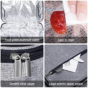 Poruary Double Casserole Carrier for Hot or Cold Food,Expandable Insulated Bag,Perfect Lasagna Holder Tote for Potlucks, Picnics,Beaches,Traveling or Gifts,Fits 9“x13” Baking Dish,Gray