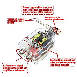 AUTUT 2 Pcs High to Low Speaker Impedance Converter Audio Signal Adapter for Speaker Output to RCA Line Control Car Amplifier Wiring