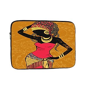 African Woman 13 inch Portable Laptop Sleeve Compatible with MacBook Air Notebook Computer Case for Men Women College School Students