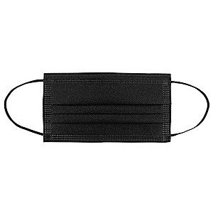 Global Glove Lightweight Face Mask, Black, Disposable, Food Contact Compliant, Polypropylene NW-M2, 50 masks