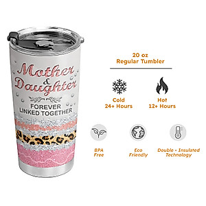 20oz Mother and Daughter Tumbler, Grandma, Mother Gifts, Coffee Thermos for Women, Stainless Steel Double Wall Vacuum Insulated Coffee Mug, Travel Cup with Lid