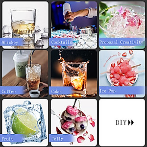 2 Pack Large Ice Cube Trays, incluing Diamond Ice Cube Molds& Giant Square Ice Cube Trays, Silicone 3D Diamond ice Cube maker with Lids Covers for Christmas Bourbon Whiskey, Reusable and BPA Free