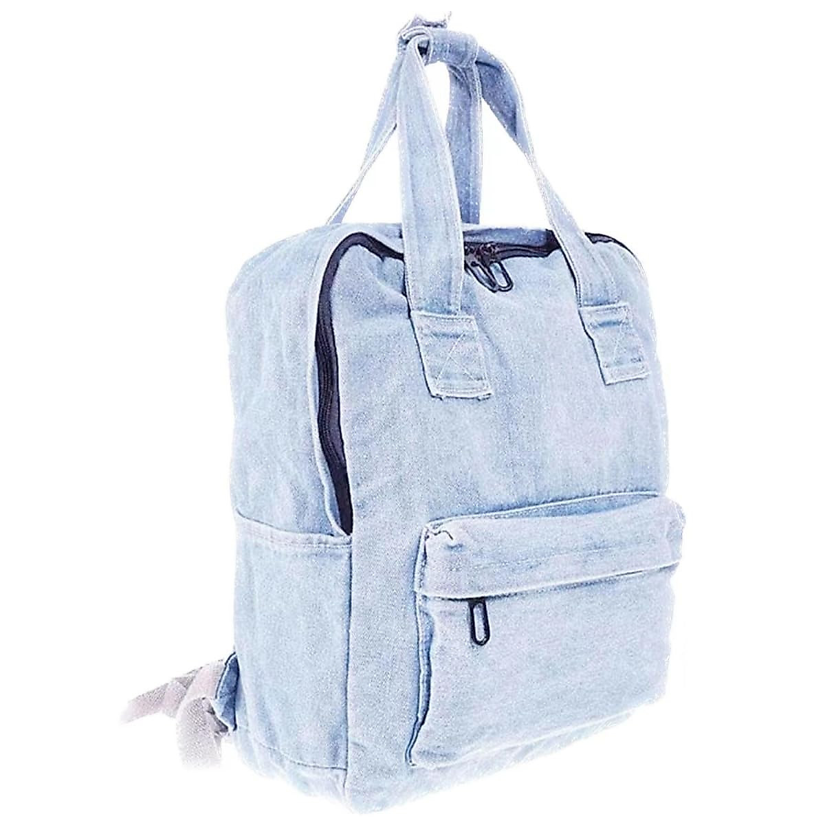 Girls Vintage Denim Backpack Jeans Daypack Bag Travel Bag Rucksack (Light Blue)