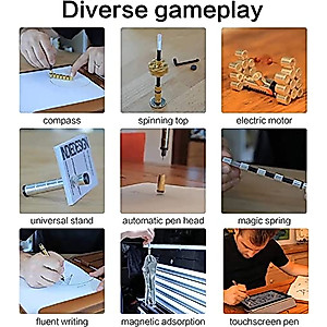 Empowline Fidget Decompression Magnetic Pen Toy Magnet Gel Pen Fidget Toy Think Ink Pen, can be Transformed into a Variety of Creative for Adult and Children Stress Relief Office Product (Silver)