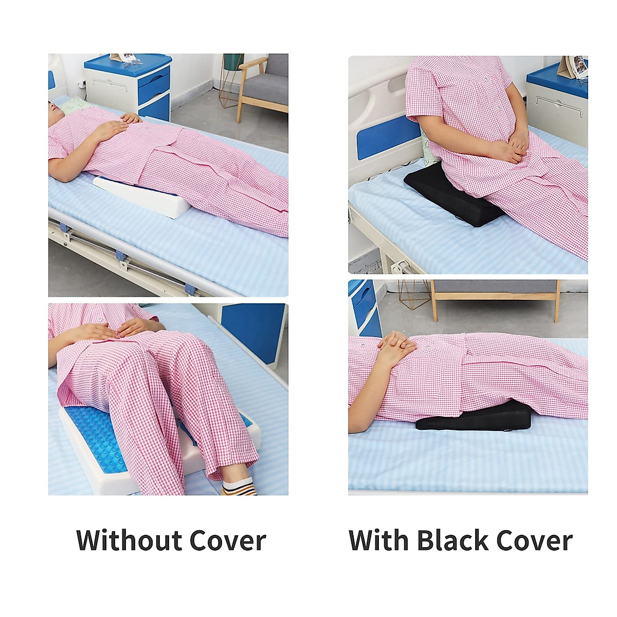 EGEN Gel Memory Foam Seat Cushion Hip Pain, Back Pain Tailbone Coccyx Sciatica Relief, Chair Cushion for Paralysis, Sedentary, Car, Wheelchair,Sciatica Bed Elderly Bedsore (with Black Cover)