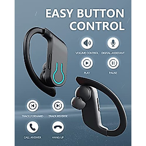 Wireless Bluetooth Earbuds 120H Playtime Bluetooth 5.3 Ear Buds for Sports, Hi-fi Stereo Earphones with LED Display Charging Case, Headphones for Running/Workout Audifonos Bluetooth inalambricos