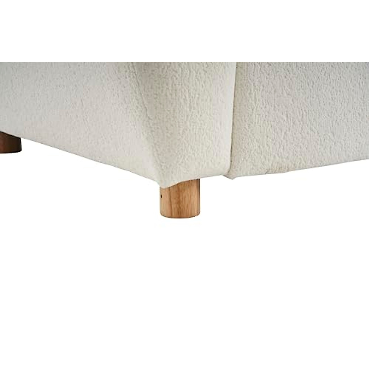 Deap Seat Curved Modular Sectional Sofa Teddy Fleece Upholstered Cloud Couch with 5 Decorative Throw Pillows,Modern Luxury 3-Seat Boucle Leisure Sofá with Solid Wood Legs for Living Room Office