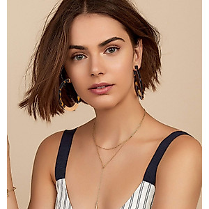 Hoop Earrings for Women Geometry Acrylic Resin Earrings Bohemia Tortoise Shell Earrings Mottled Statement Stud Earrings Fashion Jewelry(Dark Leopard)