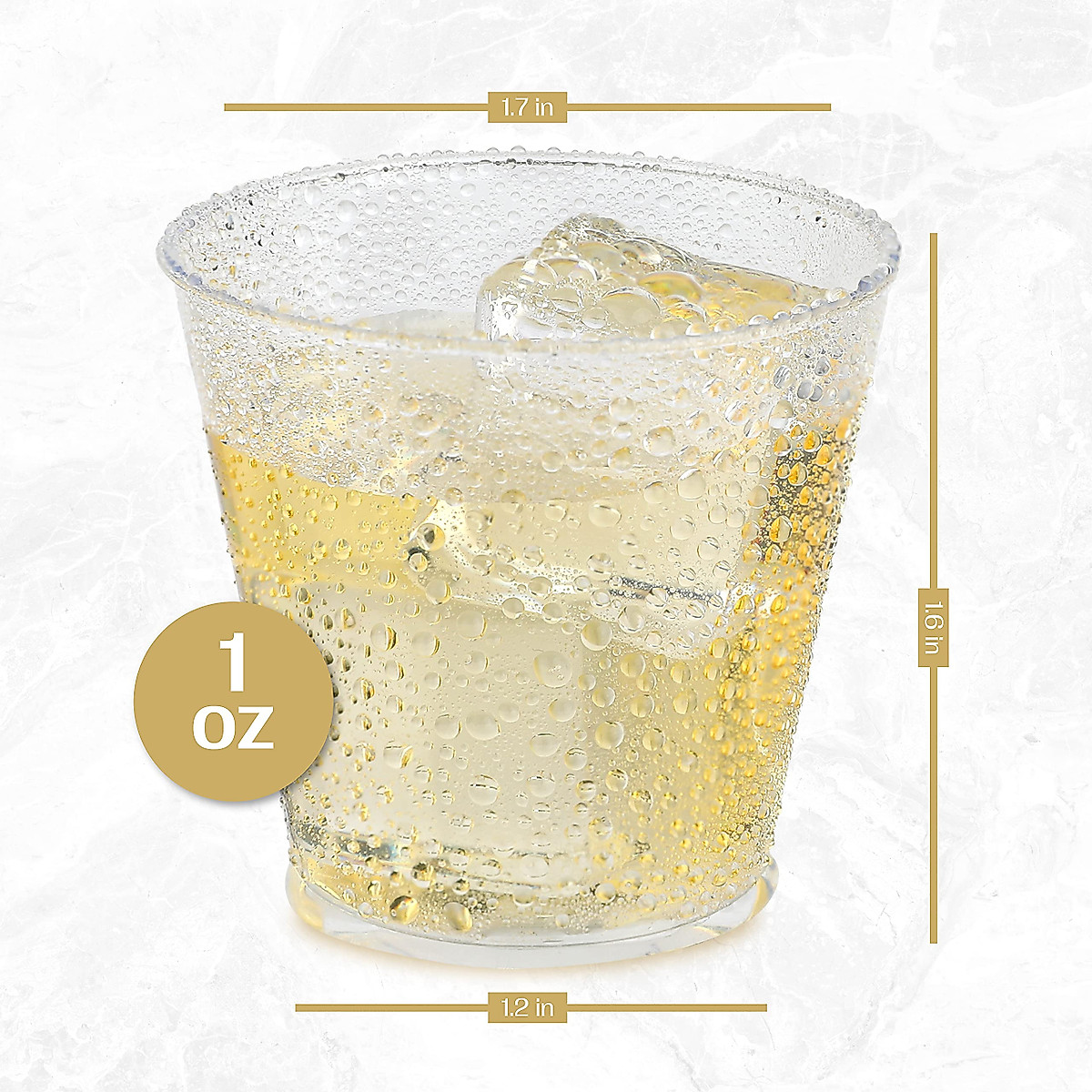 PARTY BARGAINS 500 Disposable 1oz Shot Glasses, Crystal Clear Hard Plastic Tumblers, Whiskey, Jell-O, Shots, Tasting, Sauce, Dips, Samples (30ML) shot cups