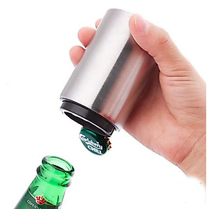 Automatic Beer Bottle Opener Syart Stainless Steel Magnetic Beer Bottle Opener magnet No Damage to Bottle Cap Opener bulk seniors(1pack)