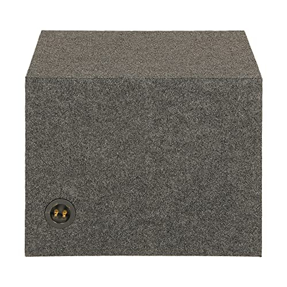 Q Power 15 Inch Heavy-Duty Single Vented Carpet Covered Durable Car Audio Vehicle Subwoofer Enclosure Woofer Box, Charcoal Gray