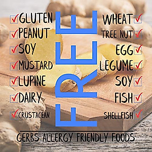 GERBS Dried Ginger 2 LBS. Granulated | Freshly Dehydrated Resealable Bulk Bag | Top Food Allergy Free | Sulfur Dioxide Free | Facilitates weight loss by improving digestion| Gluten & Peanut Free