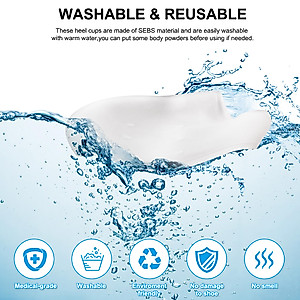 Wonderwin 4 Pairs Premium Heel Protectors, Silicone Heel Cups for Heel Pains,Cracked Heels, Heel Spurs, Plantar Fasciitis,Unisex Fit Gel Heel Pads,Heel Pain Relief for Men Women Teens