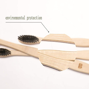 DENSET HBTDM Toothbrush Bamboo 14 Pcs, Biodegradable and Environmentally Friendly, Fine Bristles Professional and BPA Free.