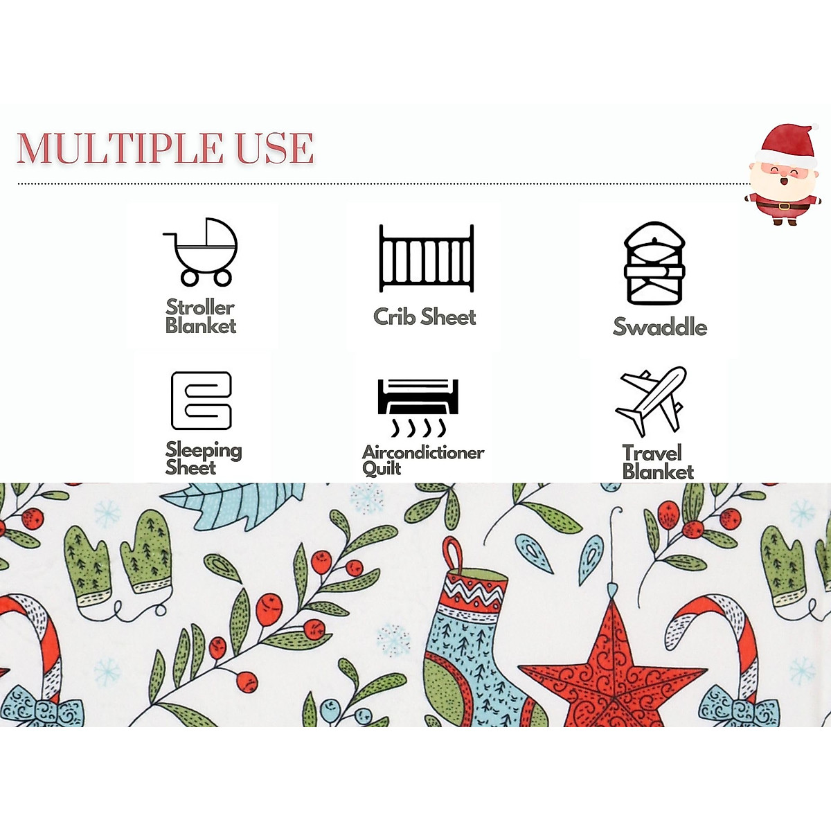 Giggle Angel Halloween Baby Plush Minky Blanket Double Layer with Dotted Backing for Baby Girl or Baby Boy (Halloween 1)