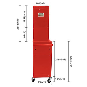 ccko 6-Drawer Rolling Tool Chest w/Lock & Key, Detachable Tool Organizer Combo High Capacity Tool Storage Cabinet w/Wheels, Movable Tool Storage Organizer Box for Garage, Warehouse & Repair Shop(Red)