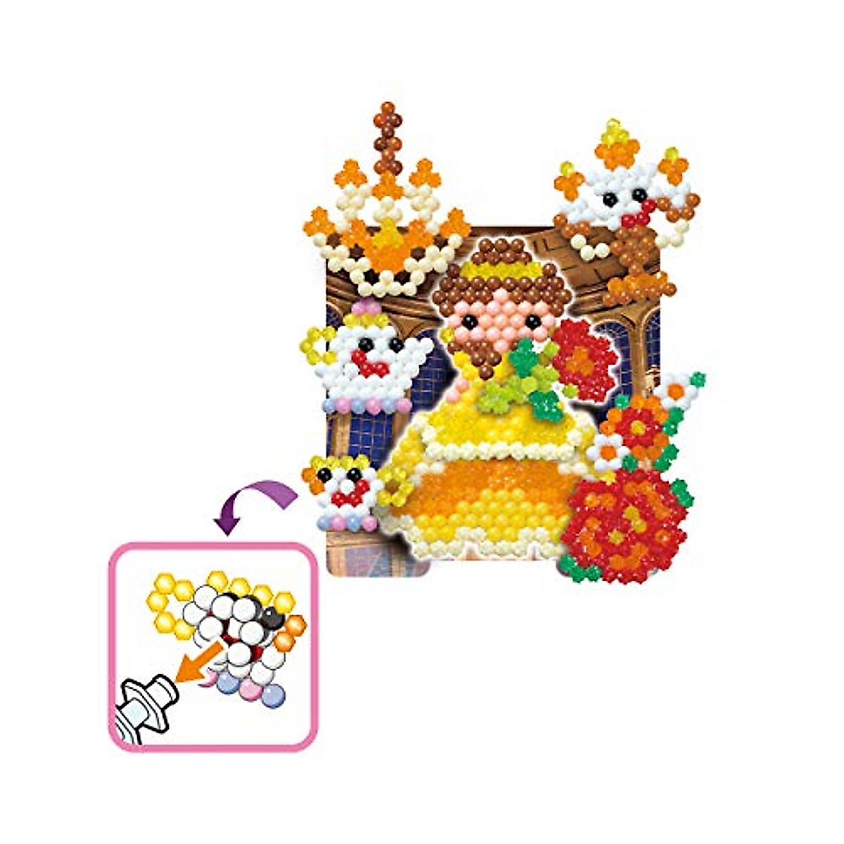 Aquabeads Disney Princess Creation Cube, Complete Arts & Crafts Bead Kit for Children - Over 2,500 Beads & Display Stand The Create Belle, Ariel, Tiana, Rapunzel and More