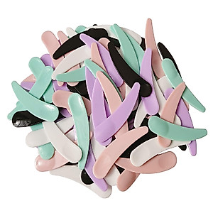 Mini Makeup Mask Spatula Multi-colored Disposable Curved Cosmetic Spatula Scoop 100 Pcs.