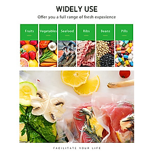 Syntus Vacuum Sealer Bags, 6 Pack 2 Rolls 11" x 10' and 2 Rolls 8" x 10' and 2 Rolls 6" x 10' Commercial Grade BPA Free Bag Rolls, Food Vac Bags for Storage, Meal Prep or Sous Vide