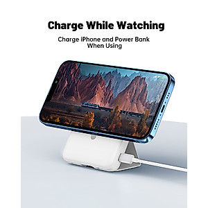 Yiisonger Magnetic Wireless Portable Charger, Foldable 10000mAh Battery Pack with USB-C Cable LED Display, Magnetic Power Bank 22.5W PD Fast Charging for iPhone 15/14/13/12/Pro/Mini/Pro Max(White)