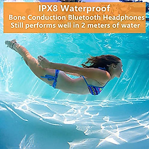 Swimming Bone Conduction Headphones, IPX8 Waterproof Earbuds, Bluetooth Open Ear Wireless Sports Headset with MP3 Play 16G Memory for Running Swimming (Black)
