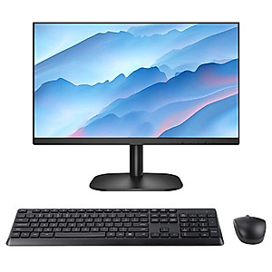 2.4 GHz Wireless Keyboard and Mouse Combo, Full-Sized USB Cordless Mouse Keyboard Set Silent for PC Laptop Computer Desktop Windows Mac Chromebook, Numeric Keypad & Compact Optical Mouse (Grey)