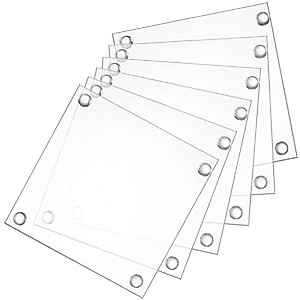 YOUEON Set of 6 Glass Drink Coaster Set, 3.5"x3.5" Crystal Clear Square Tabletop Protection Mat, Decorative Glass Plates for Mugs, Cups, Dining Tables, Office, Kitchen, Home Decor and Parties