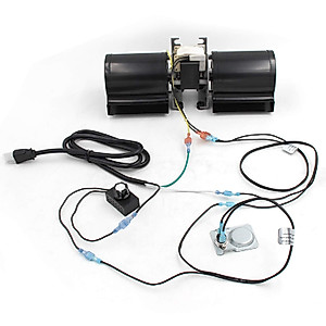 Hongso Pre-Wired GFK-160 GFK-160A Fireplace Blower Fan Kit with Ball Bearings Motor for Heat N Glo, Hearth and Home, Quadra Fire, GTI, Fasco, Regency Wood Stove Insert, Royal, Jakel, Nordica, Rotom