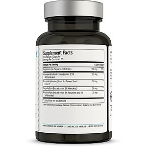 LES Labs Cortisol Health – Stress Relief, Balanced Cortisol Response, Relaxation & Deep Sleep – Phosphatidylserine, Magnesium, Magnolia Bark, Rhodiola Rosea & Ashwagandha – 60 Capsules