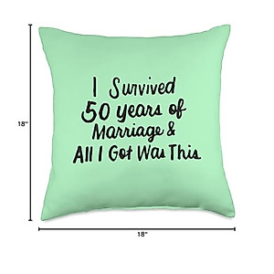 50th Wedding Anniversary Couples Husband Wife 50 Years Throw Pillow