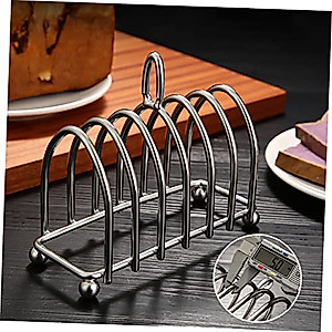 Garneck Sandwich Bread Holder Desktop Stand Household Toast Rack Oven Accessories Tabletop Grill Toast Storage Stand Desktop Toast Stand Kitchen Lid Organizer Silver Stainless Steel